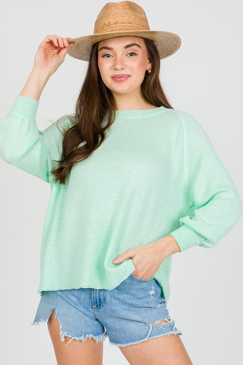 Lana Sweater, Mint - New Arrivals - The Blue Door Boutique