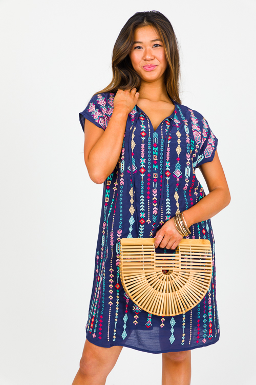 Stay On Track Dress, Navy - SALE - The Blue Door Boutique