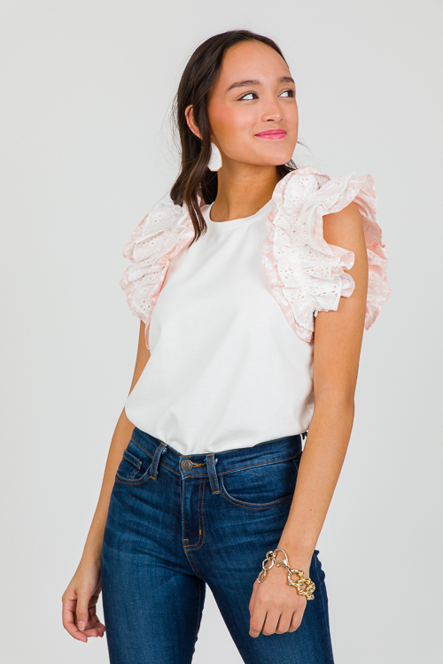 Oh My Darling Top, Cream - SALE - The Blue Door Boutique