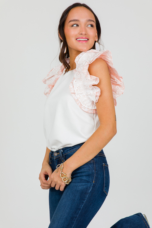 Oh My Darling Top, Cream - SALE - The Blue Door Boutique