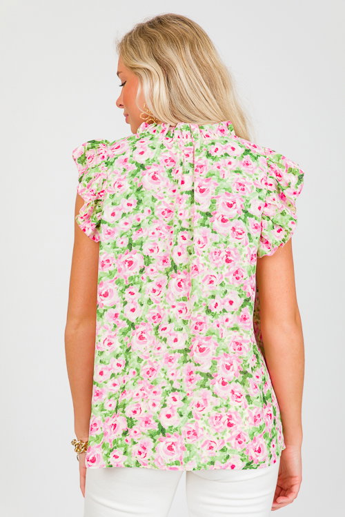 Watercolor Rose Top - Tops - The Blue Door Boutique