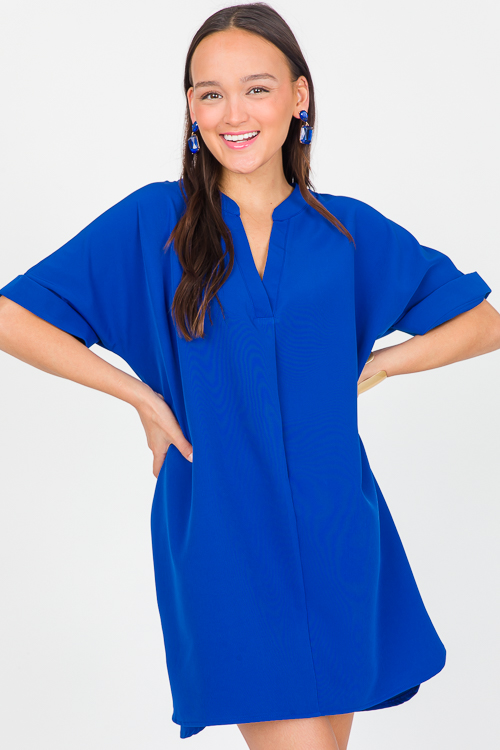 Top Notch Dress, Royal - New Arrivals - The Blue Door Boutique
