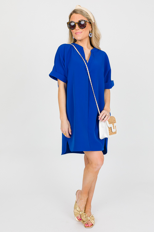 Top Notch Dress, Royal - New Arrivals - The Blue Door Boutique