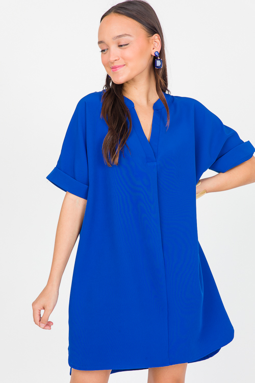 Top Notch Dress, Royal - New Arrivals - The Blue Door Boutique