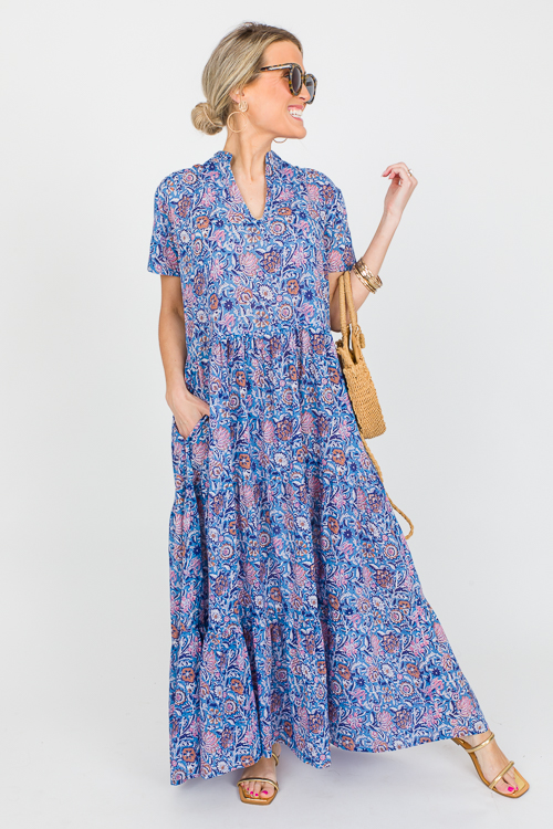 Alia Maxi, Blue Multi - New Arrivals - The Blue Door Boutique