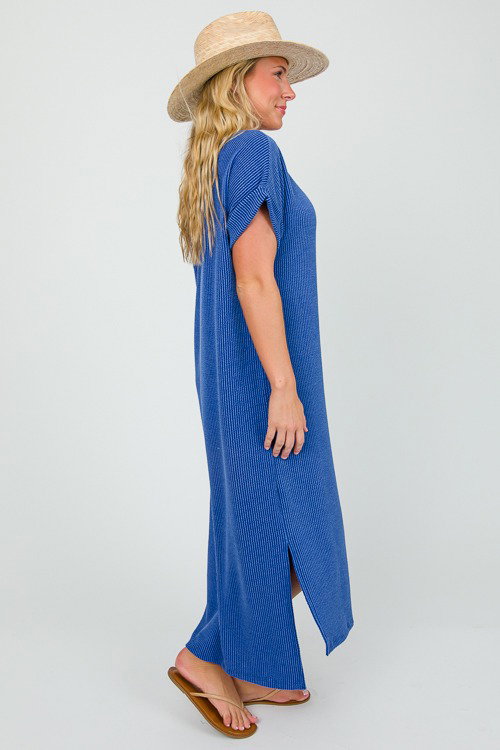 Rib Texture Midi, Indigo - New Arrivals - The Blue Door Boutique