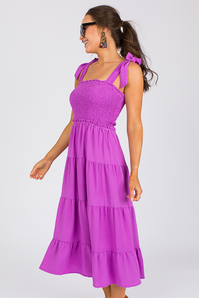 Eva Smock Tier Midi, Orchid - New Arrivals - The Blue Door Boutique