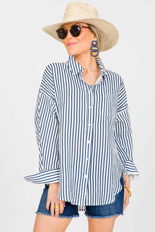 Nautican Cotton Button Down - SALE - The Blue Door Boutique
