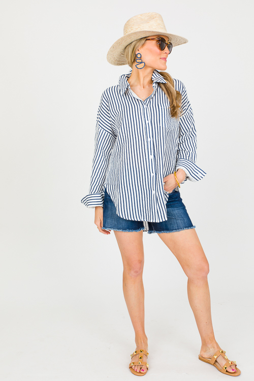 Nautican Cotton Button Down - SALE - The Blue Door Boutique