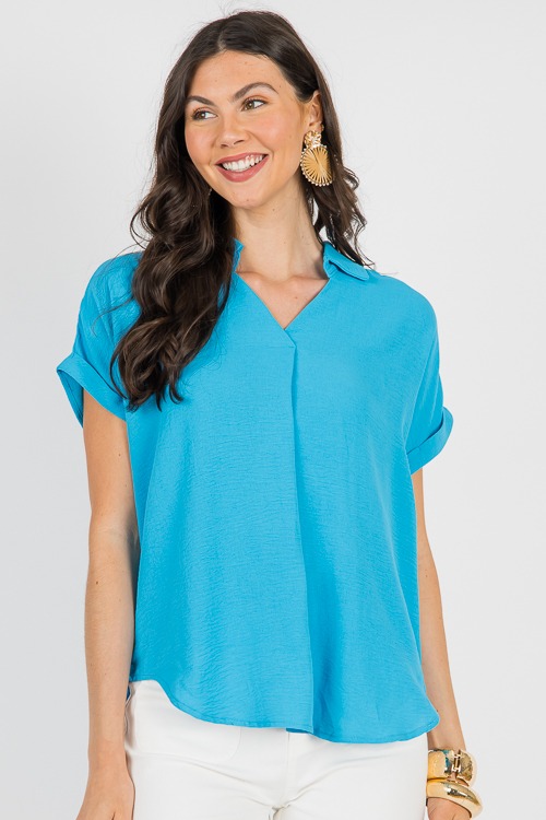 Alice Blouse, Diva Blue - New Arrivals - The Blue Door Boutique