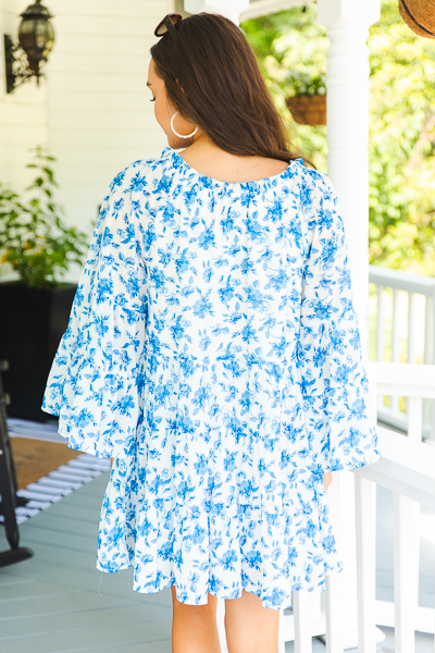 Blue Bliss Floral Dress - SALE - The Blue Door Boutique
