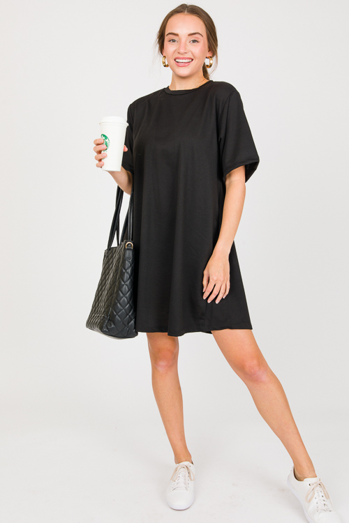 Cory Knit Dress, Black - Dresses - The Blue Door Boutique