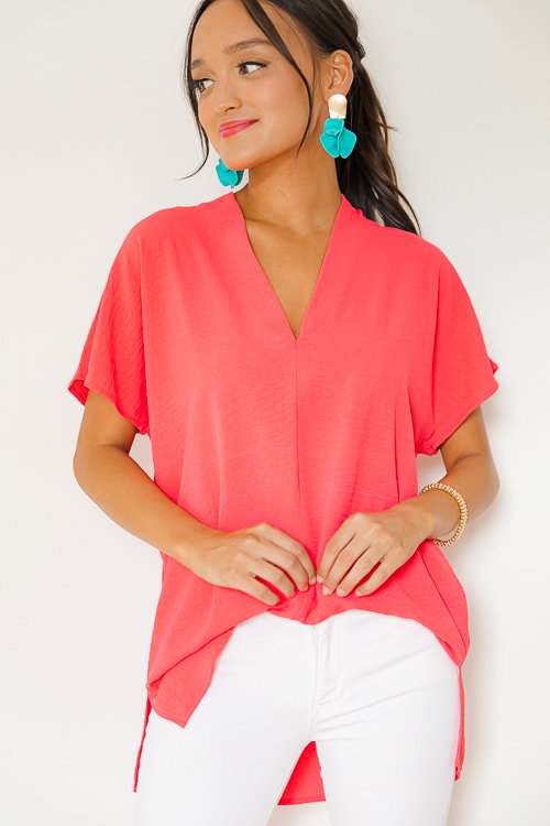 Rowan Blouse, Coral - New Arrivals - The Blue Door Boutique