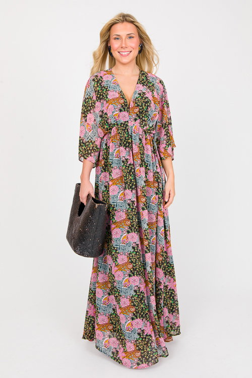 Floral Mix Maxi, Dark Navy - New Arrivals - The Blue Door Boutique