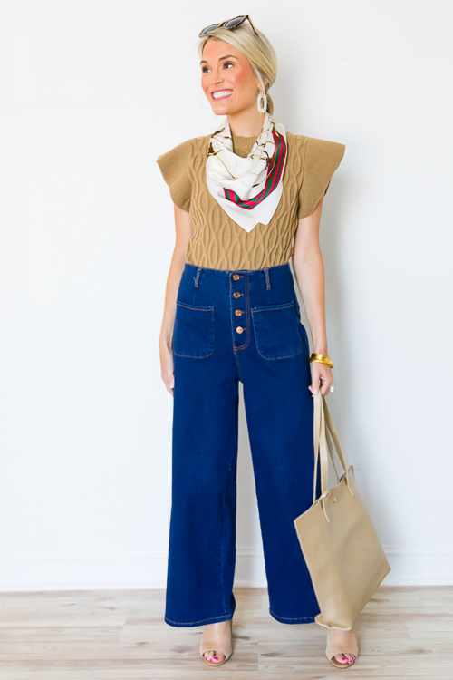 Flutter Sleeve Sweater, Mocha - New Arrivals - The Blue Door Boutique