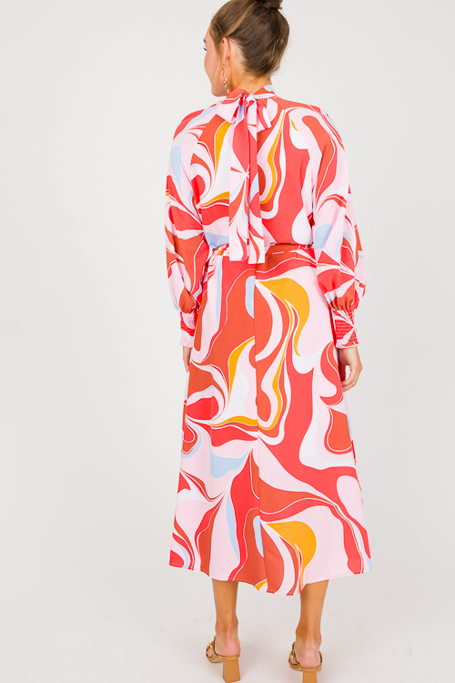 Mod Moment Belted Maxi, Pink - SALE - The Blue Door Boutique