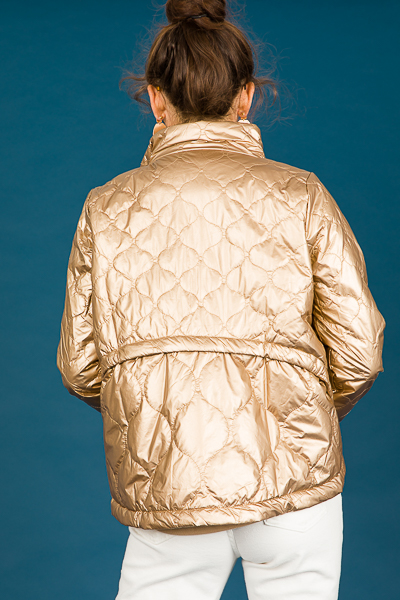 Bronze Quilted Zip Jacket - New Arrivals - The Blue Door Boutique