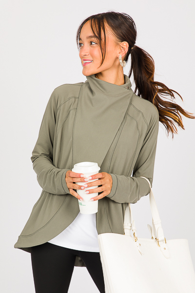 Butter Cowl Jacket, Grey Sage - New Arrivals - The Blue Door Boutique