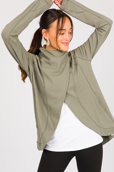 Butter Cowl Jacket, Grey Sage - New Arrivals - The Blue Door Boutique