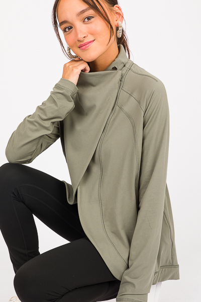 Butter Cowl Jacket, Grey Sage - New Arrivals - The Blue Door Boutique