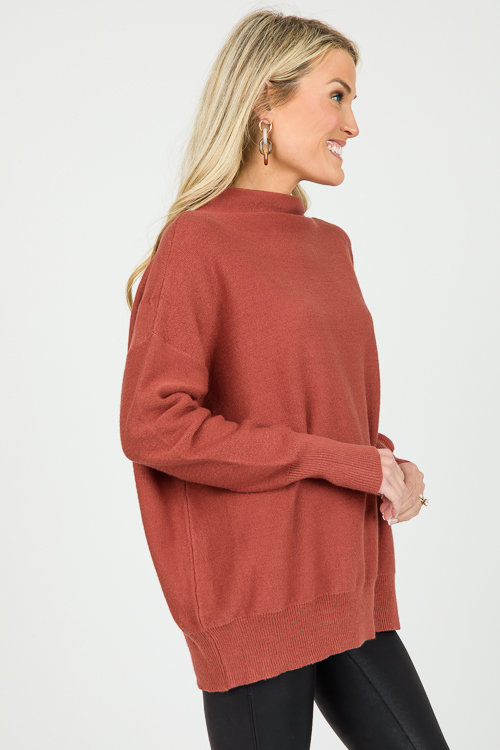 The Reese Sweater, Poppy - Tops - The Blue Door Boutique