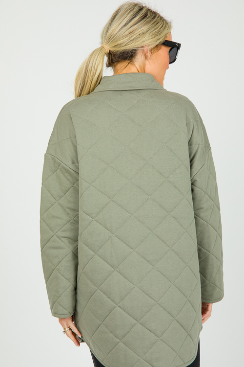 Quilted Diamonds Jacket, Olive - New Arrivals - The Blue Door Boutique