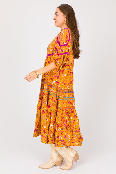 Boho Lace Panel Maxi, Gold - Sale - The Blue Door Boutique