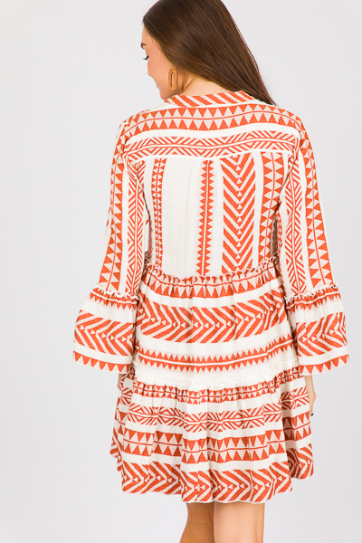 Gianna Embroidery Dress, Rust - SALE - The Blue Door Boutique