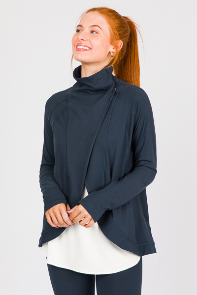 Butter Cowl Jacket, Navy - New Arrivals - The Blue Door Boutique