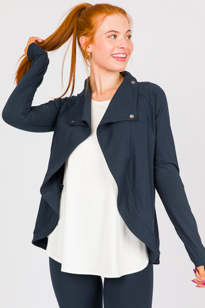 Butter Cowl Jacket, Navy - New Arrivals - The Blue Door Boutique