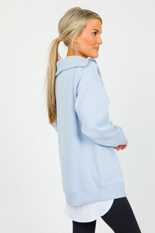 Foster Zip Pullover, Sky Blue - New Arrivals - The Blue Door Boutique