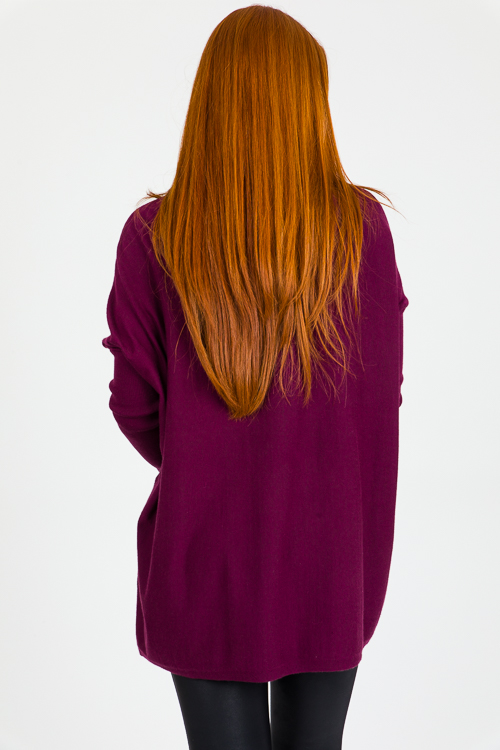 Marti Pocket Sweater, Mulberry - New Arrivals - The Blue Door Boutique