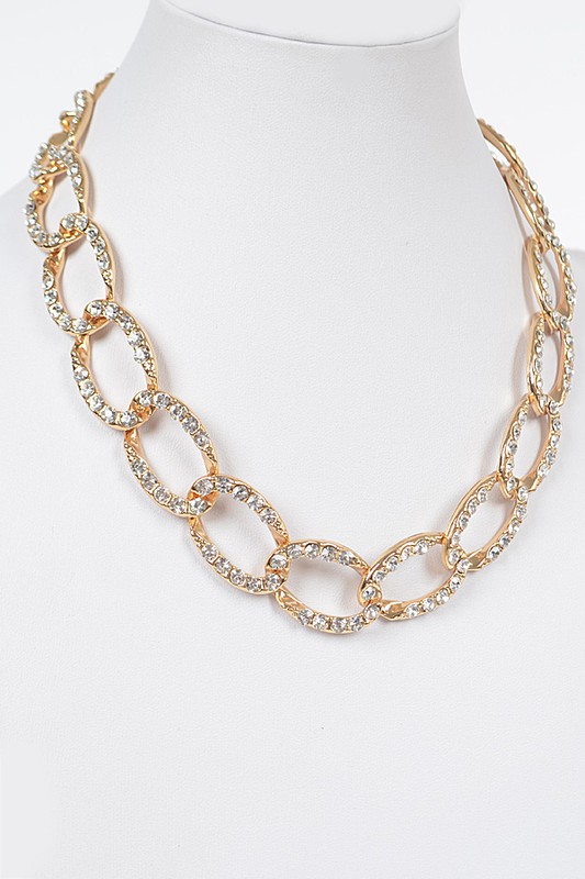 Statement Rhinestone Chain Necklace - SALE - The Blue Door Boutique