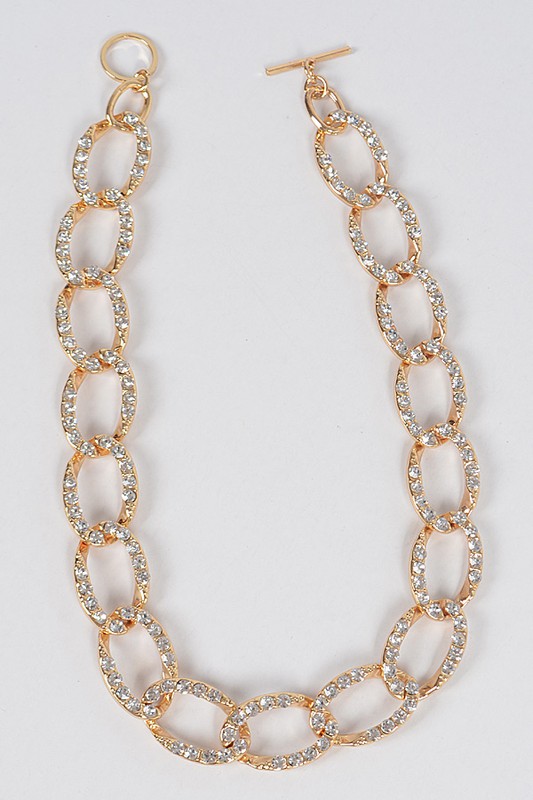 Statement Rhinestone Chain Necklace - SALE - The Blue Door Boutique