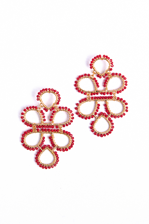 Lisa Loops Earring, Red - Jewelry - Accessories - The Blue Door Boutique