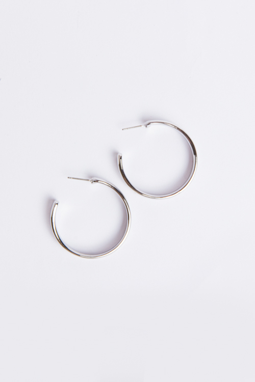 Silver Open Hoops - Jewelry - Accessories - The Blue Door Boutique