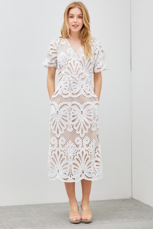 Laced In Love Midi, Ivory - SALE - The Blue Door Boutique