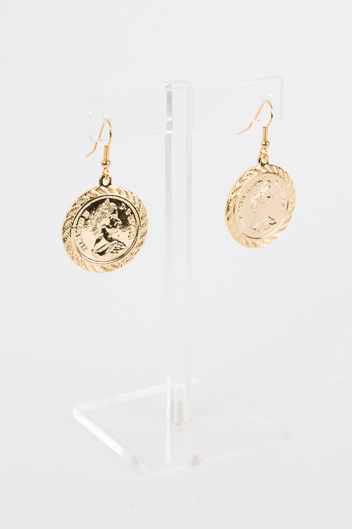 Large Disk Coin Earring, Gold - Jewelry - Accessories - The Blue Door ...