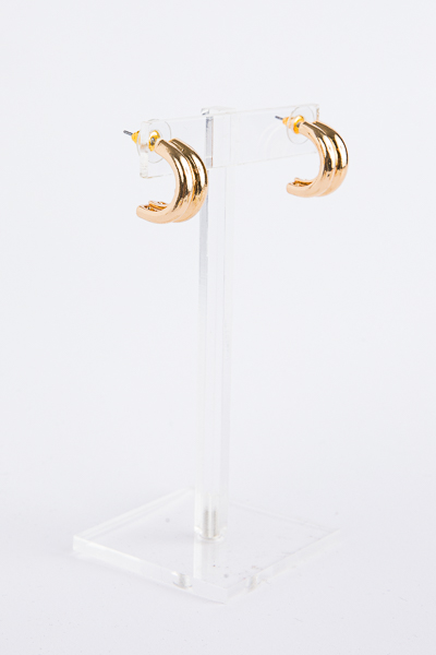 Double Chunky Hoops, Gold - Accessories - The Blue Door Boutique