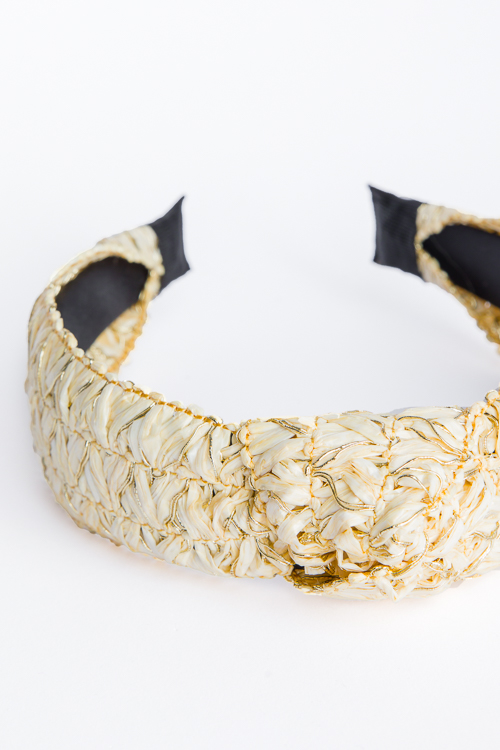 Metallic Rattan Headband - Headbands & Hats - Accessories - The Blue ...