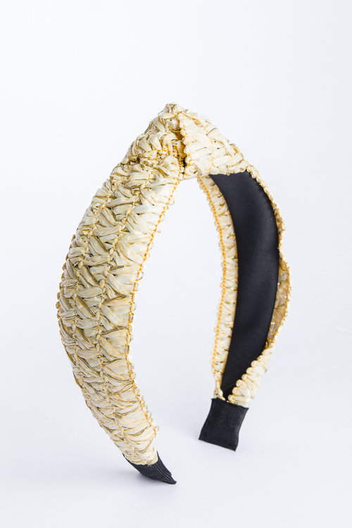 Metallic Rattan Headband - Headbands & Hats - Accessories - The Blue ...