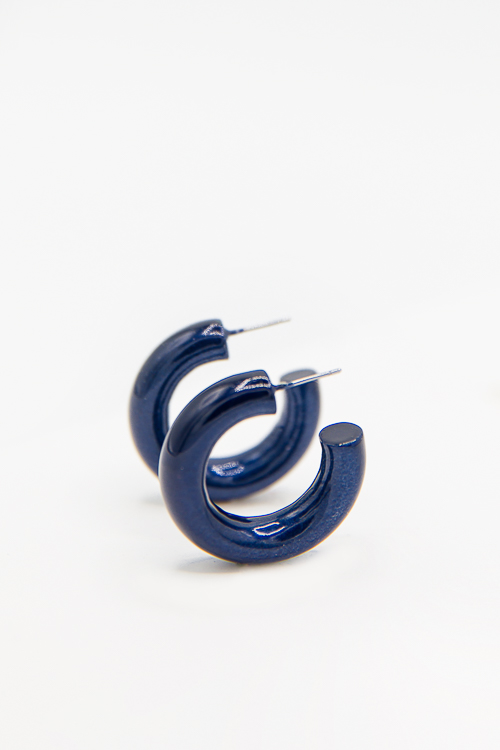 Metallic Coated Hoops, Navy - Jewelry - Accessories - The Blue Door ...