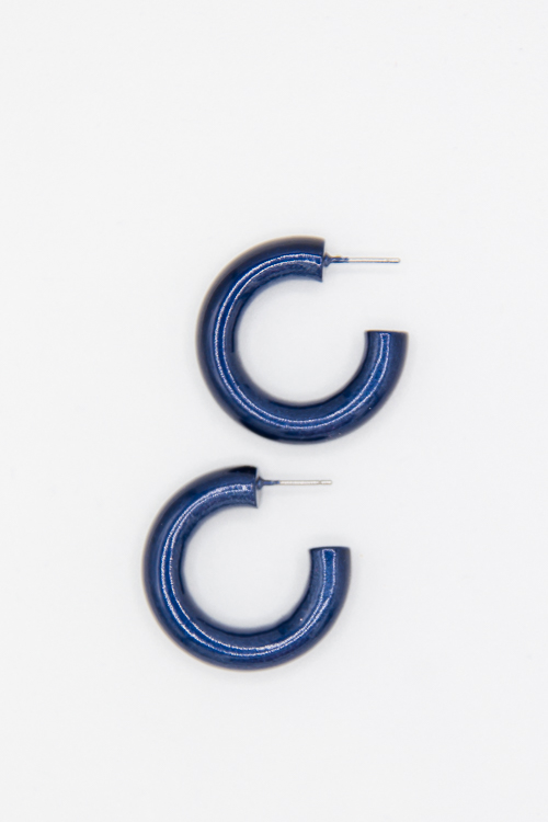 Metallic Coated Hoops, Navy - Jewelry - Accessories - The Blue Door ...