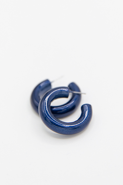 Metallic Coated Hoops, Navy - Jewelry - Accessories - The Blue Door ...