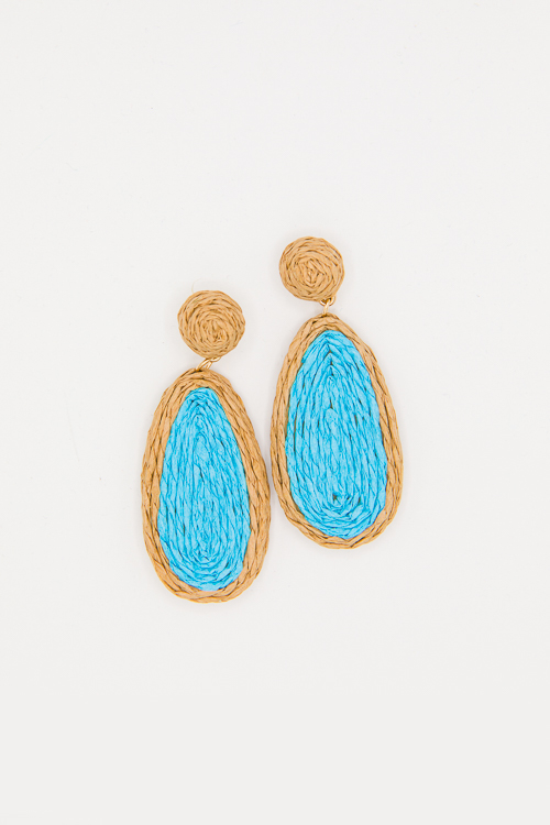 Wrapped Raffia Teardrop, Lt. Blue - Jewelry - Accessories - The Blue ...