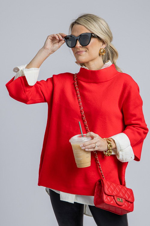 Audrey Sweater, Red - New Arrivals - The Blue Door Boutique