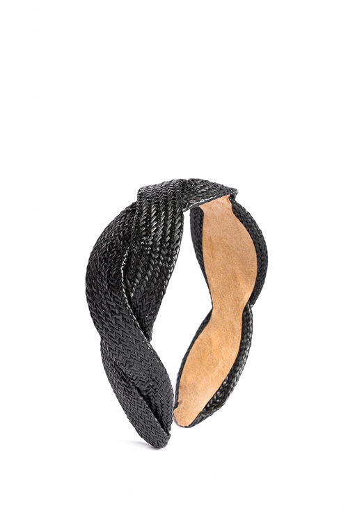 Braided Rattan Headband, Black - Headbands & Hats - Accessories - The ...