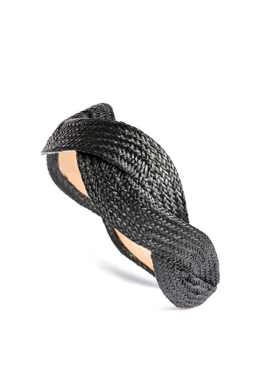 Braided Rattan Headband, Black - Headbands & Hats - Accessories - The ...