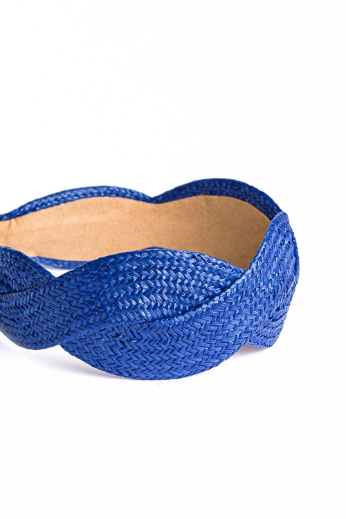 Braided Rattan Headband, Royal - Headbands & Hats - Accessories - The ...