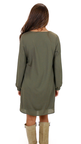 Standing Her Ground Dress, Olv - Dresses - The Blue Door Boutique